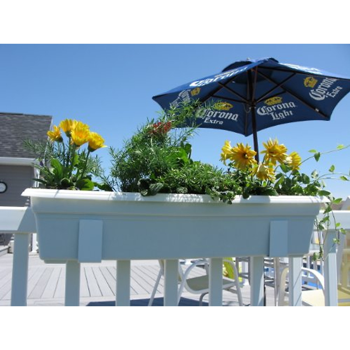 MIDE Products Aluminum Slip-on Flower Box Holders, for 1-3/4 inch to 2-1/8 inch Fence/Railing, White, Pair