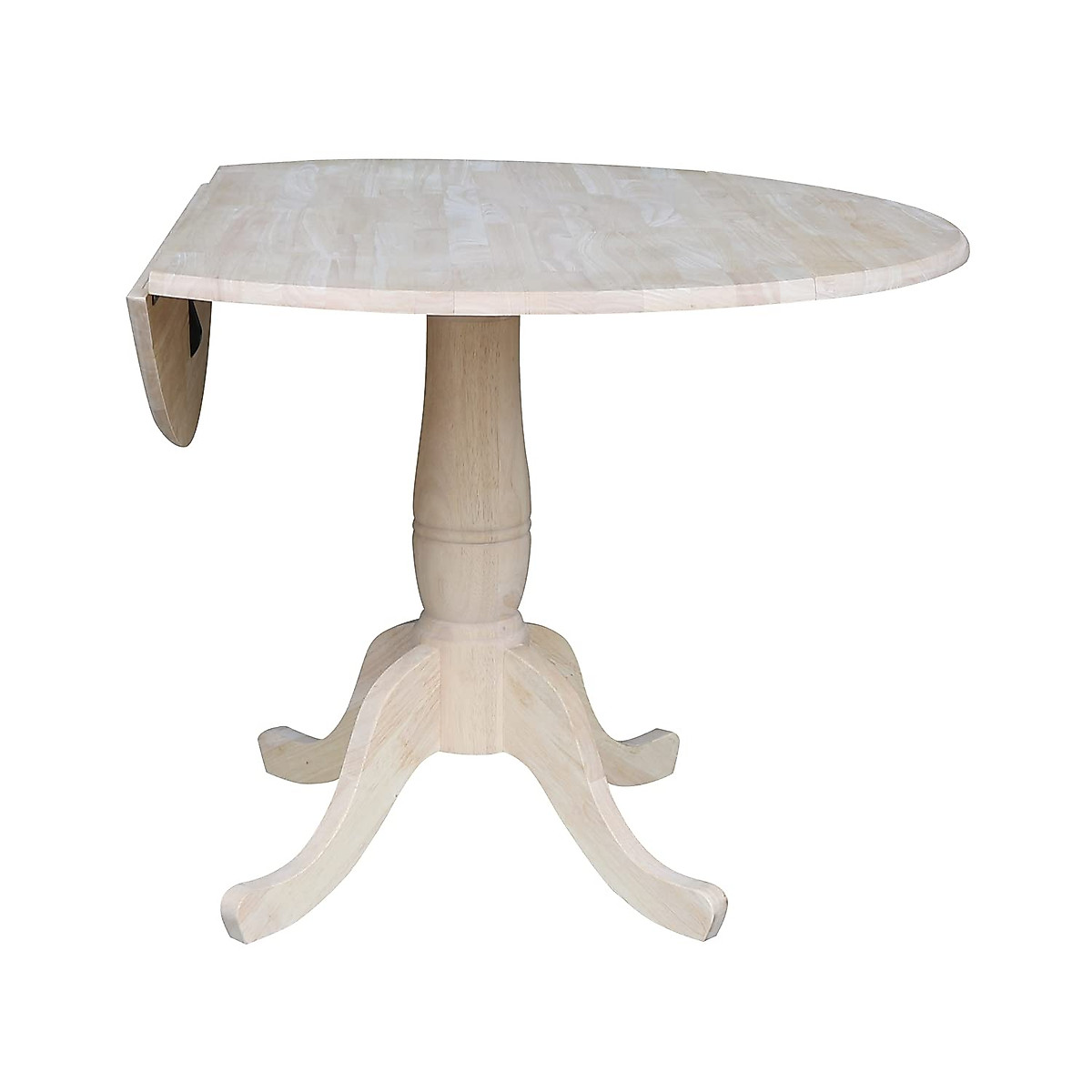 IC International Concepts International Concepts 42" Round Dual Drop Leaf Pedestal Table-29.5" H, Unfinished Dining Table, Ready to Finish