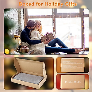 SLKQG Cloth Placemats Set of 6 - Double Thickened Easy to Clean Linen Style Fabric Placemats - Machine Washable Placemats- Heat Resistant Non-Slip Table Mats - 18x12 Inch (Smoke Gray, 6)