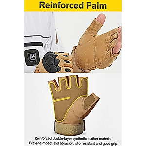 SUJAYU Tactical Gloves for Men, Fingerless Gloves Men for Airsoft Gun, Survival Gloves Combat Gloves Airsoft Gloves Driving Gloves Men Motorcycle Gloves for Men (Black, Large)