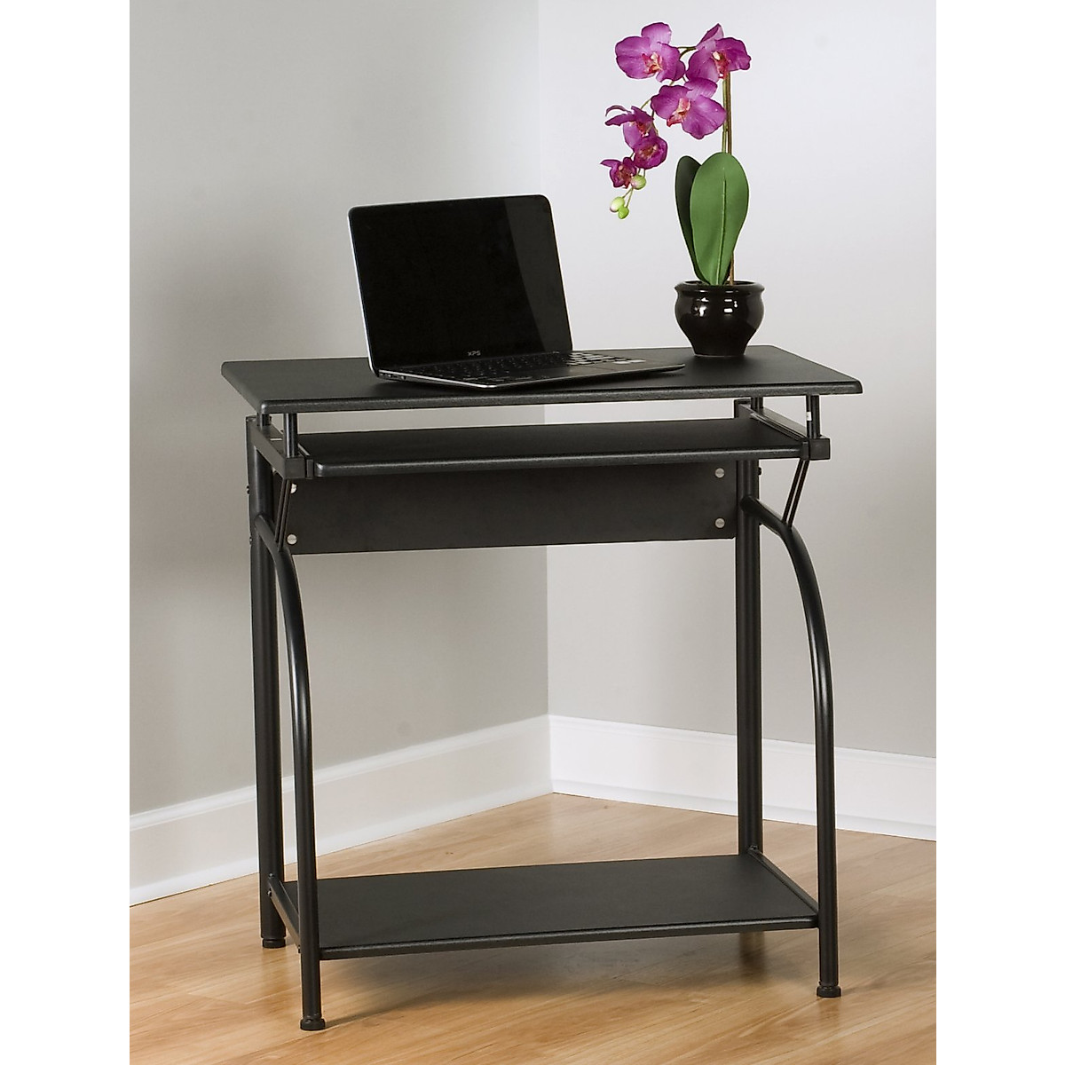 OneSpace Stanton Computer Desk with Pullout Keyboard Tray, Black