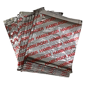 Hamburger Wrappers Grease Proof Insulated for Parties Cookouts BBQ's Carnivals (100)