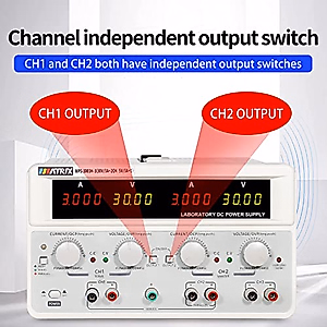 MATRIX MPS-3005H-3 Triple Linear DC Power Supply,30V 5A Adjustable Variable Low Ripple Benchtop DC Power Supply Digital Regulated Lab Grade with 4 Digits Display with Series and Parallel Mode