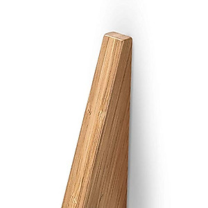 House of Living Art Ladder Shelf with 3-Tiers of Storage, White and Bamboo