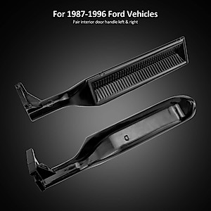 All Metal Interior Door Handle Fit for Ford Bronco F150 F250 F350 F53 F59 F800 1987-1996, Right Left Front Driver &Passenger Side Pair Replaces E7TZ-1522601-A, E7TZ-1522600-A, 77177, 77178 (Black)