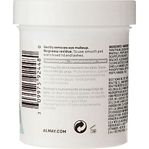 Almay Longwear and Waterproof Eye Makeup Remover Pads, 80 Count (Pack of 4)