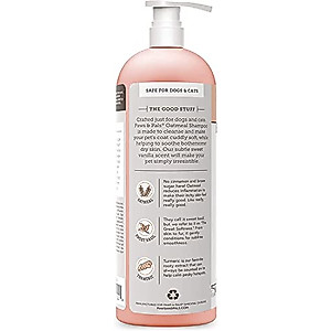 6-in-1 Dog Shampoo and Conditioner for Itchy Skin, Made in USA - 20oz Vet Formula Natural Medicated Best for De-Shedding, Itch Relief, Smelly Odor, Dry Sensitive Skin - Dogs & Cats Oatmeal Pet Wash