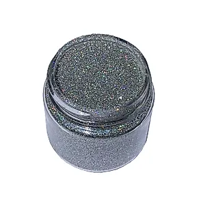 DIY Kit Creations: Biodegradable Ultra-Fine Cosmetic Grade Glitter 0.75 oz jar - Vegan & Cruelty Free (Holographic Silver)