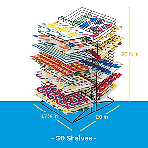 Sax All-Steel Double Sided Wire Drying Rack, 50 Shelves, 17 x 20 x 30 Inches, Steel, Black - 216782