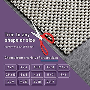 DoubleCheck Products Rug Gripper Non Slip Rug Pad Underlay Liner for Hardwood Floors Supper Grip Thick Padding Adds Cushion Prevents Sliding Size 2 X 4