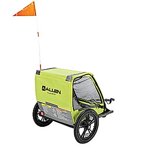 Allen Sports Hi-Viz 2-Child Bicycle Trailer, Model ET2-G, Green
