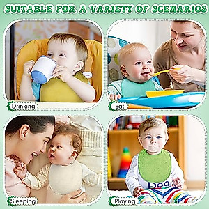 24 Pcs Baby Bibs Bulk Terry Cotton Teething Bibs Baby Shower Gifts Newborn Infant Bibs Washable Absorbent Baby Drooling Bibs with Adjustable Hook and Loop Closure for Boys Girls, 12 Colors