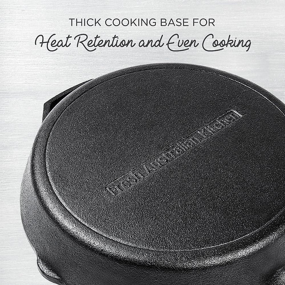Fresh Australian Kitchen 12.5" Cast Iron Skillets Nonstick - Pre Seasoned Frying Pan Cookware Pan for Cooking