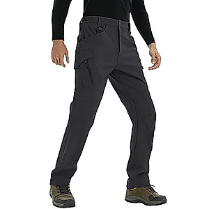 TACVASEN Men's Snow Ski Pants Insulated Thermal Warm Water Resistant Pants with Fleece Lined Utility Pockets Pants Mens Millitary Airsoft Army Pants