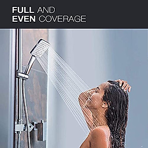 Detachable Shower Head High Pressure, Modern Square Handheld Shower Head, Adjustable Showerhead with 6 Spray Modes, Shower Sprayer for RV Camper Bathroom Shower Sprayer without Hose