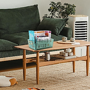 Vcansay Clear Plastic Pantry Organizer Bins, Small Plastic Storage Baskets, Green, 4-Pack