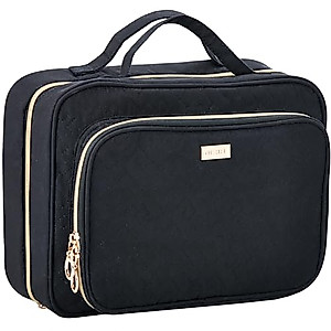 NISHEL Hanging Travel Toiletry Bag, Visible Makeup Organizer, Cosmetic Case for Journey Accessories, Bathroom Shower, Black