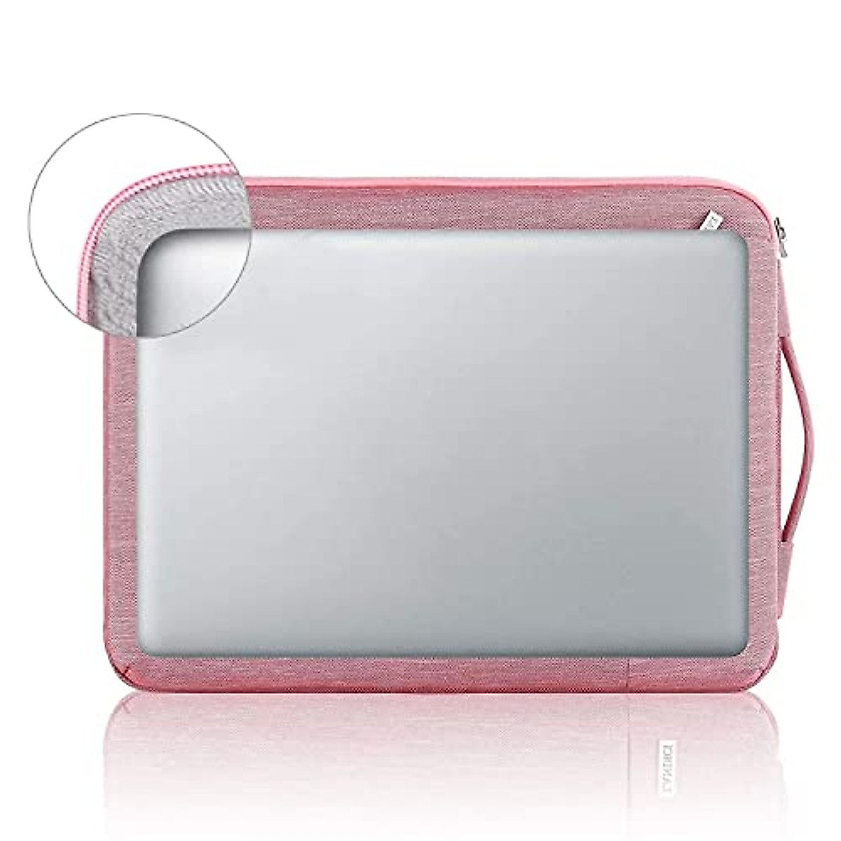 LANDICI 360° Protective Laptop Sleeve 13-14 Inch, Computer Bag Carrying Case for MacBook Air 13 M1/2022 M2, MacBook Pro 13/14 2021, Chromebook 14, Women, Slim, Shockproof, Waterproof, Pink