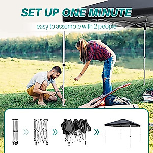 TOREAD Canopy 10'x10' Pop Up Commercial Instant Gazebo Tent with Air Vented Top,Thicken Frame,Fully Waterproof, UV 50+,Easy Set up,Portable Canopy Tent with Zipper Bag & Side Walls,Black