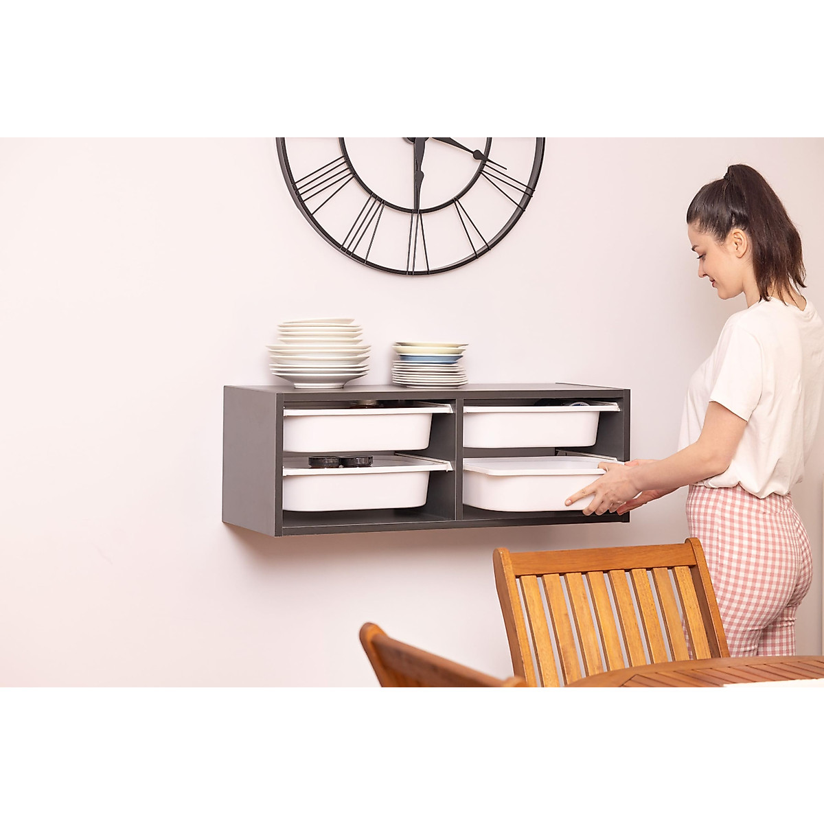 Svel Closet Organizers and Storage, 2x2 Drawers, Storage Cabinet Bins,Wall Cabinet, Building Blocks Storage, Bathroom, Office, Garage Pantry, Kitchen Organizer, Dresser Shelf Shoe Rack (Black)