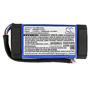 Cameron sino Replacement Battery for JBL Boombox, fits Part GSP0931134 01, 7.4V Li-Polymer 10000mAh / 74.00Wh