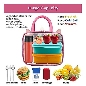 Insulated Lunch Box Bag for Kids, Reusable Durable Lightweight Lunch Bag for Girls Boys, Keep Food Cold/Warm, Unicorn