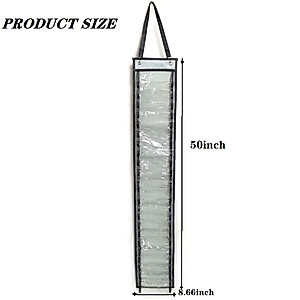 WAQIAGO Vinyl Roll Holder,24 Compartments Vinyl Roll Organizer Door and Wall Mount, Hanging Craft Storage Bag Over Door,Scrapbook Paper Storage, Gift Wrap Organizer, 50x8.66inch (W170950E1PTZP)