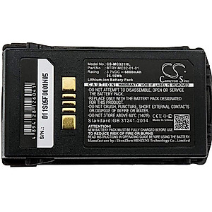 C & S Replacement for Symbol BTRY-MC32-02-01 Battery - Fully Compatible with BTRY-MC32-01-01, 82-000012-01, MC3200, MC32N0 - (6800mAh Li-ion)