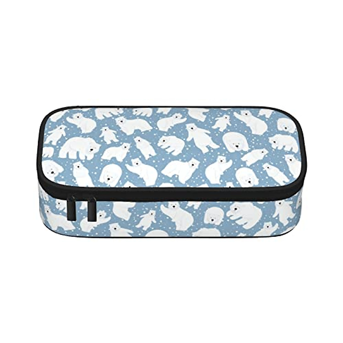 Jwzrene Polar Bear Pencil Case Large Capacity Pen Bag With Zipper Compartment Pencil Pouch Multifunction Stationary Bag For Boy Girl