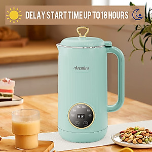 Arcmira Automatic Nut Milk Maker, 20 OZ Homemade Almond, Oat, Soy, Plant-Based Milk and Dairy Free Beverages, Almond Milk Maker with Delay Start/Keep Warm/Boil Water, Soy Milk Maker with Nut Milk Bag