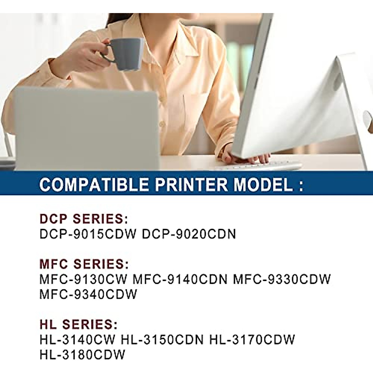 HGZ 1 Pack TN225BK TN225 TN225 Black High Yield Toner Cartridge Replacement for Brother HL3140CW 3150CDN 3170CDW 3180CDW DCP9015CDW 9020CDN MFC9130CW 9140CDN 9330CDW 9340CDW Printer