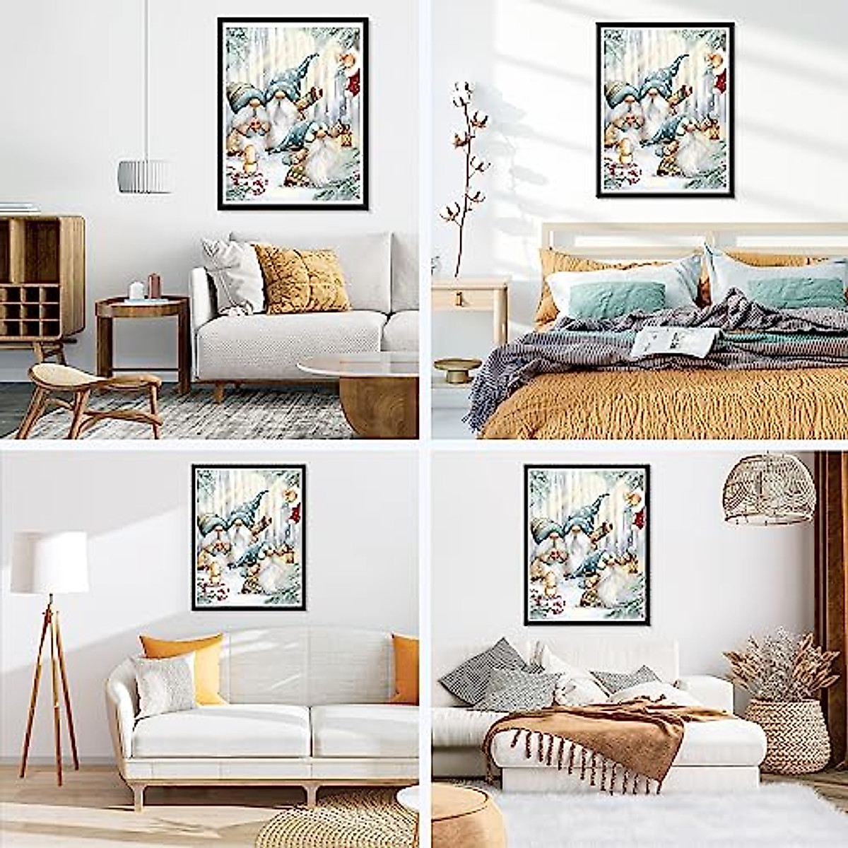 NAIMOER Christmas Diamond Art Kits for Adults, 5D Gnomes Diamond Art Kits Winter, DIY Full Drill Winter Snow Diamond Art Christmas Diamond Art for Home Decor 30x40cm