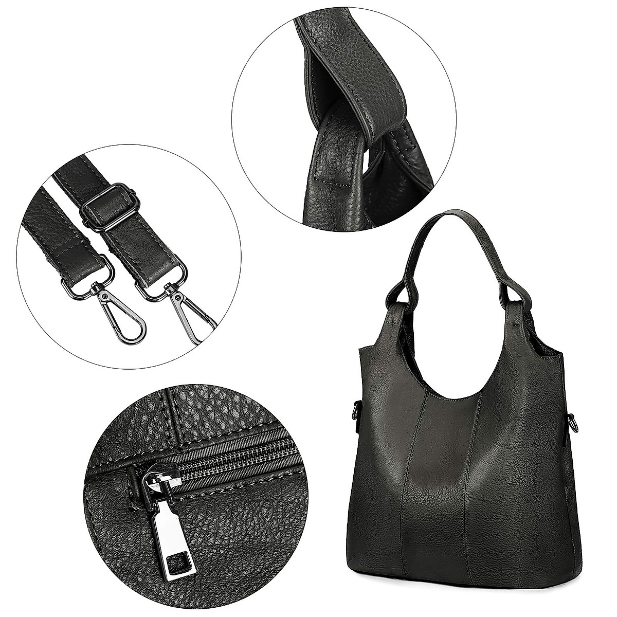 YALUXE Womens Crossbody Bag Genuine Leather Shoulder Bag Stylish Travel Top-Handle