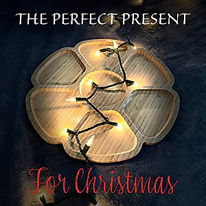 12.6 Inches Premium Bamboo Kitchen Serving Tray – 100% Handmade Crafted Platter – for Parties, Dinners, Holidays – New Sleek Design – Eco-Friendly All-Natural Vegan Wooden Platter - Food Tray