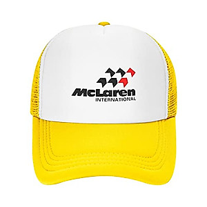 GIMLY Mclaren-F1-Logo- Hats Baseball Cap Baseball Hat Unisex Adjustable Fashion Outdoors Mesh Hat Sunhat Yellow