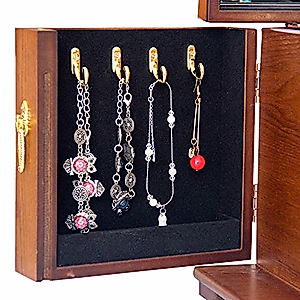 TITISKIN Large Wooden Jewelry Box for women Jewel Case Cabinet Armoire Ring Necklacel Gift Storage Box Organizer