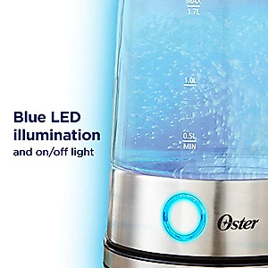 Oster BVSTKT7098-000 Kettle, 1.7 Liter, Clear/Stainless.