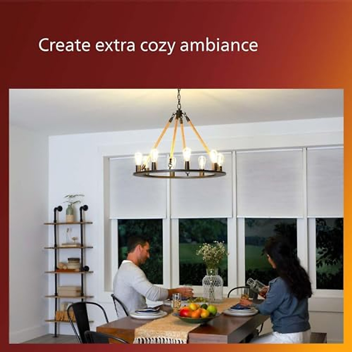 PHILIPS LED Vintage Flicker-Free Clear Spiral A19 Dimmable, Eyecomfort Technology, 500 Lumen, Soft White(2700K), 5.5W=40W, Title 20 Certified, E26 Base (565788), 1 Count (Pack of 1)