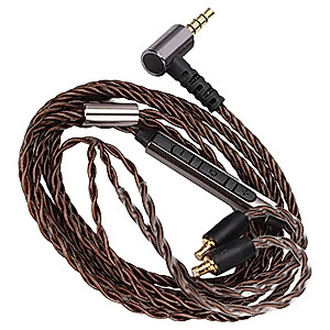 PUSOKEI Headphone Upgrade Cable， 3.5mm/A2DC Plug Earphone Replacement Cord, with Mic Wire Control, A2DC Connector Headphones for CKS1100 E40 E50 E70 and LS200