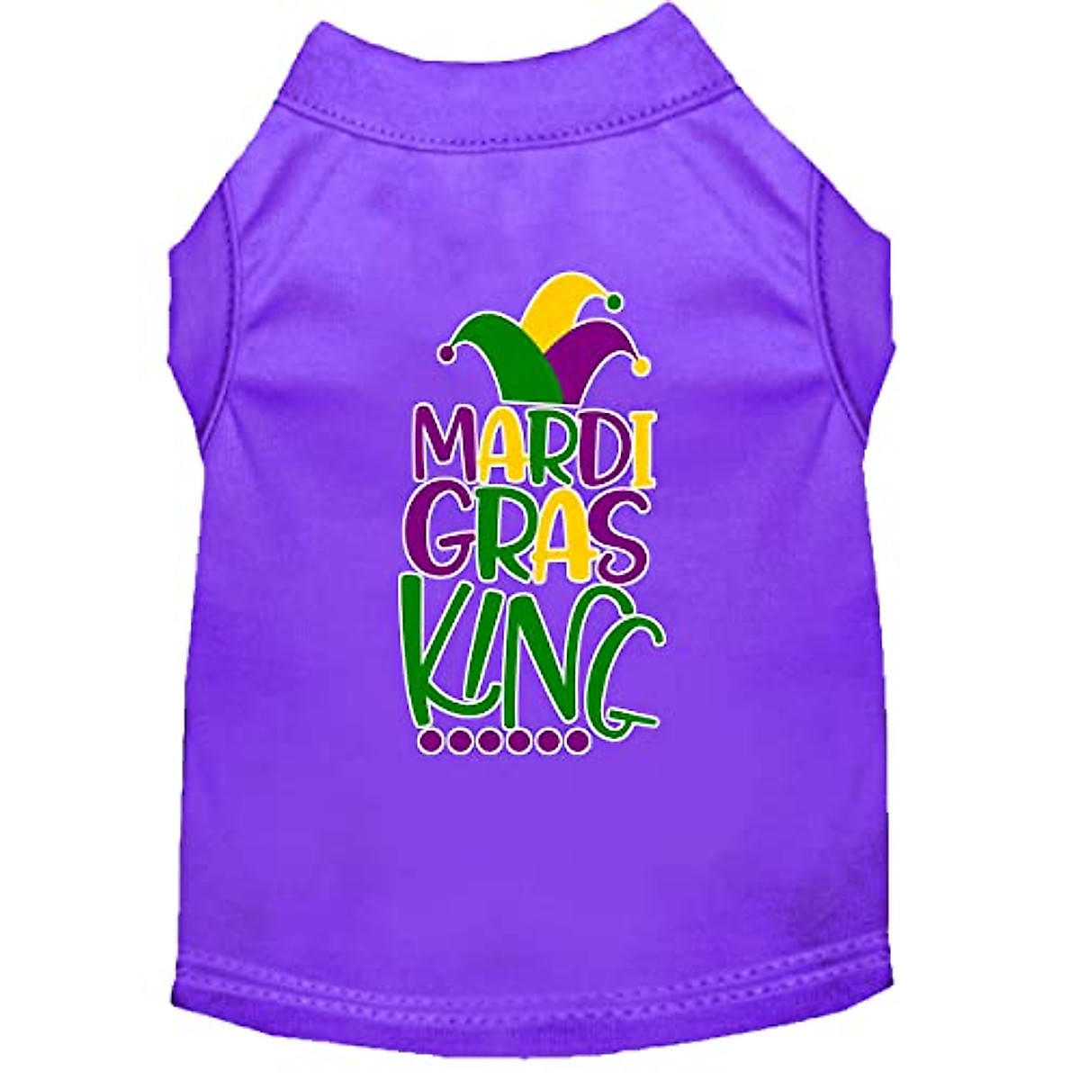 BRIGHTT - Mardi Gras King Screen Print Mardi Gras Dog Shirt Purple Med for Pet Dog Puppy Pup Pupper Doggos