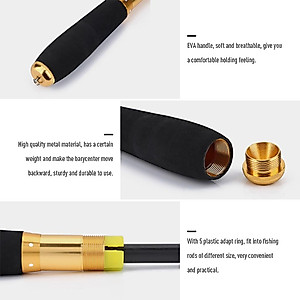 Dioche Fishing Rod Handle, Fishing Rod Multi-Functional Metal Fishing Rod Handle Grip EVA Fishing Pole Replacement for DIY Rods(Gold)