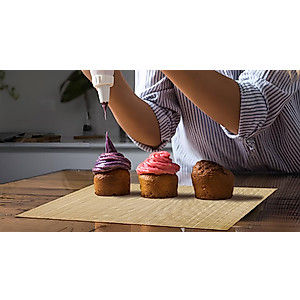 SUYUDSM Set of 8 Pcs Bamboo Placemats Woven Place Mat Sushi Rolling Mat, Durable and Anti-slip,Heat resistant Table Mats 12 x 17 Inches for Dining Room, Kitchen, Parties, Holidays