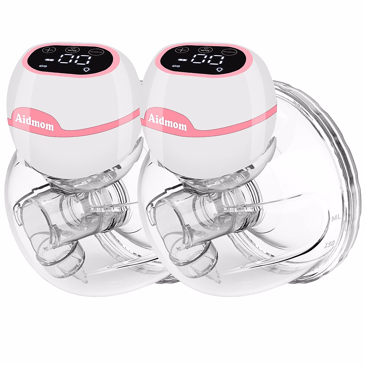 Aidmom Breast Pump S12 Pro Wearable Breastfeeding Pump with Soft Double-Sealed Flange and 3 Modes & 9 Levels, Wireless Electric Breast Pump Milk Extractor with Smart Display & Memory Function