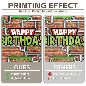 Yriujul 96x60inch Anime Kids Birthday Backdrop Cartoon Ninja Tortoise Party Banner Water Pipe Red Brick Wall Photography Background Photo Props