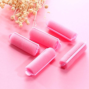 Zhehao 36 Pcs Sponge Hair Rollers Small Pink Foam heatless curls Rollers Flexible Sleeping Hairdressing Curler for Women Hair Styling(0.79 x 2.76 Inch,Pink)(0.79 x 2.76 Inch,Pink)