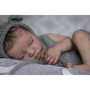 RXDOLL Sleeping Newborn Boy Doll 19 inch Soft Vinyl Silicone Full Body Reborn Baby Dolls Anatomically Correct Baby Boy Realistic Baby Doll Lifelike Reborn Bebe Doll Xmas Gifts