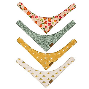 Remy+Roo Dog Bandanas - 4 Pack | Kathrine Set | Premium Durable Fabric | Unique Shape | Adjustable Fit | Multiple Sizes Offered (Large)
