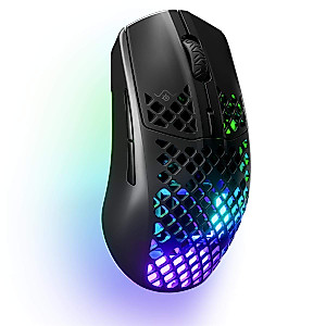 SteelSeries Aerox 3 Wireless - Super Light Gaming Mouse - 18,000 CPI TrueMove Air Optical Sensor - Ultra-lightweight Water Resistant Design - 200 Hour Battery Life