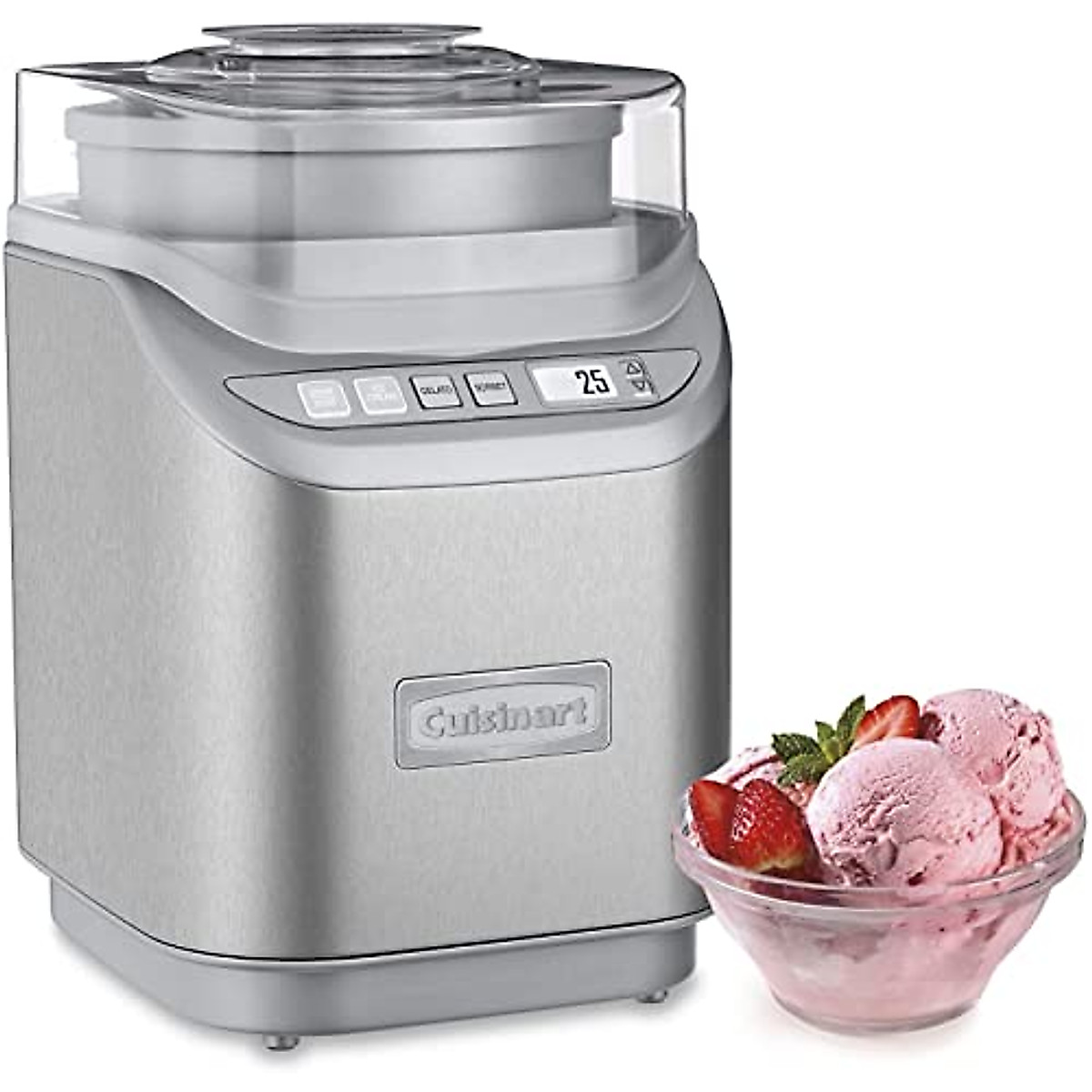 Cuisinart ICE-70 Electronic Ice Cream Maker, Brushed Chrome (Renewed)