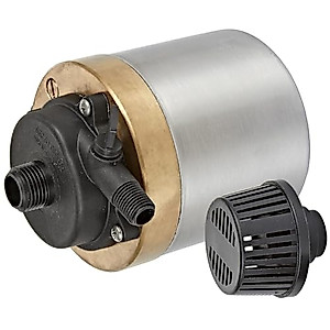 Little Giant S320PT-20 115 Volt, 335 GPH Oil-less Stainless Steel and Bronze Direct Drive Pump for Fresh or Salt Water Ponds or Fountains, Steel, 517100001